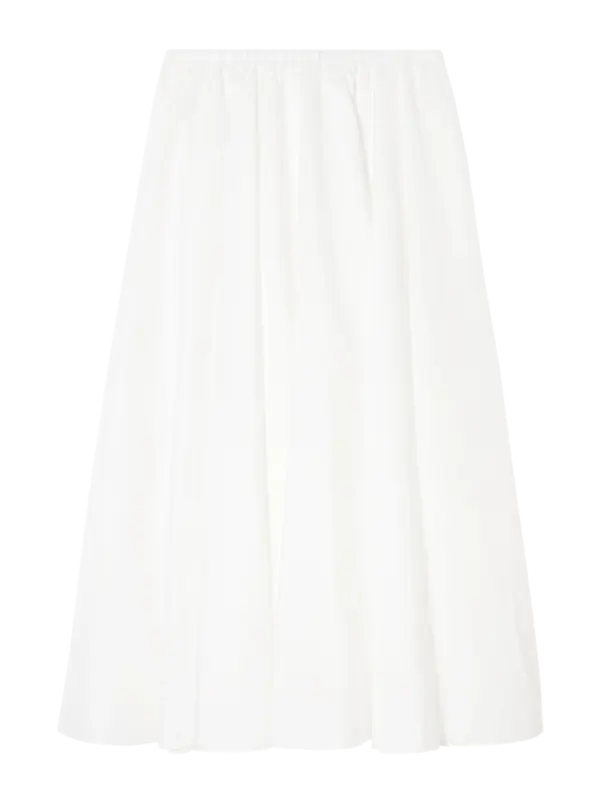 Norma Kamali Pleated Poplin Midi Skirt