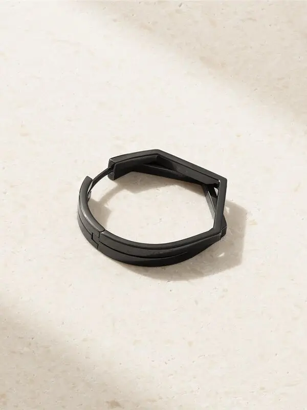 REPOSSI Antifer Medium 18-karat Diamond Single Hoop Earring - Black