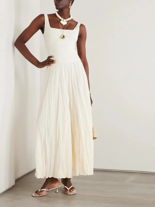 Johanna Ortiz Mariner Ribbed Knit Maxi Dress - Neutrals