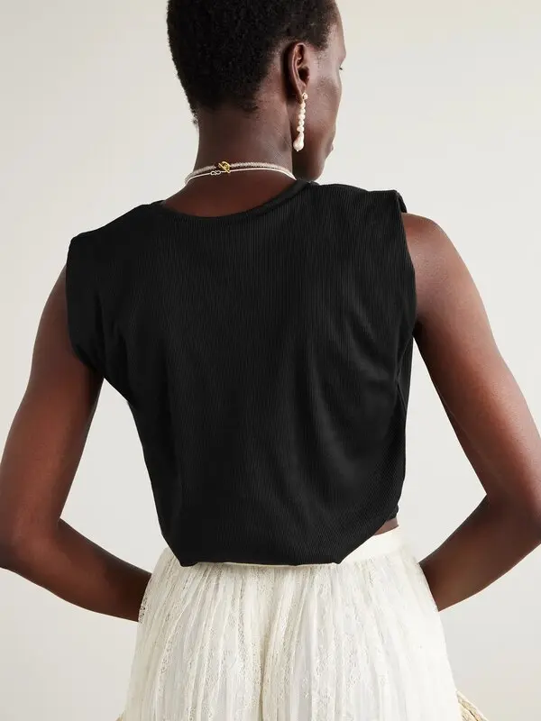 Johanna Ortiz Muraya Cropped Jersey T-shirt - Black