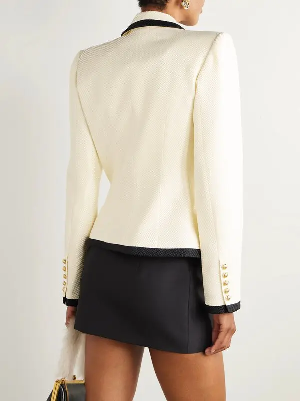 Balmain Button-embellished Woven Blazer