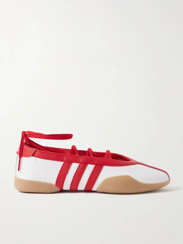 ADIDAS ORIGINALS Taekwondo Mei Ballet Leather Sneakers - Red