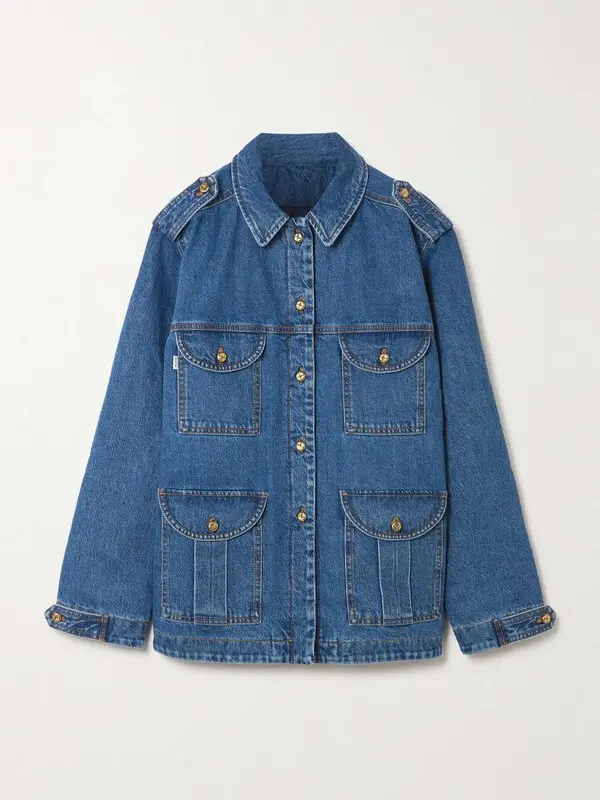 BLAZÉ MILANO Sahariana Padded Denim Jacket - Mid Denim