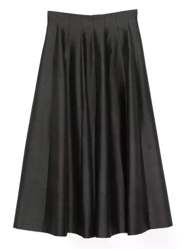 Alberta Ferretti Pleated A-line Midi Skirt