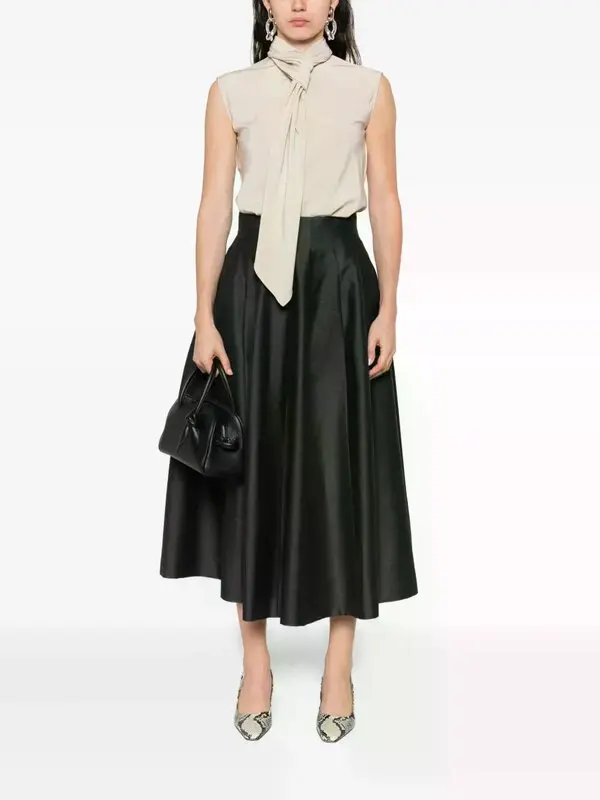 Alberta Ferretti Pleated A-line Midi Skirt