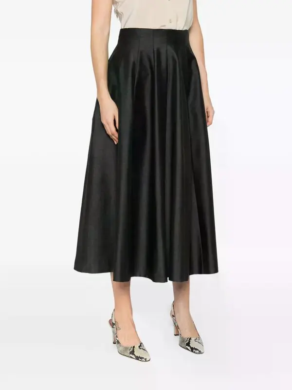 Alberta Ferretti Pleated A-line Midi Skirt