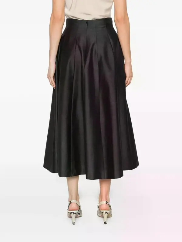 Alberta Ferretti Pleated A-line Midi Skirt