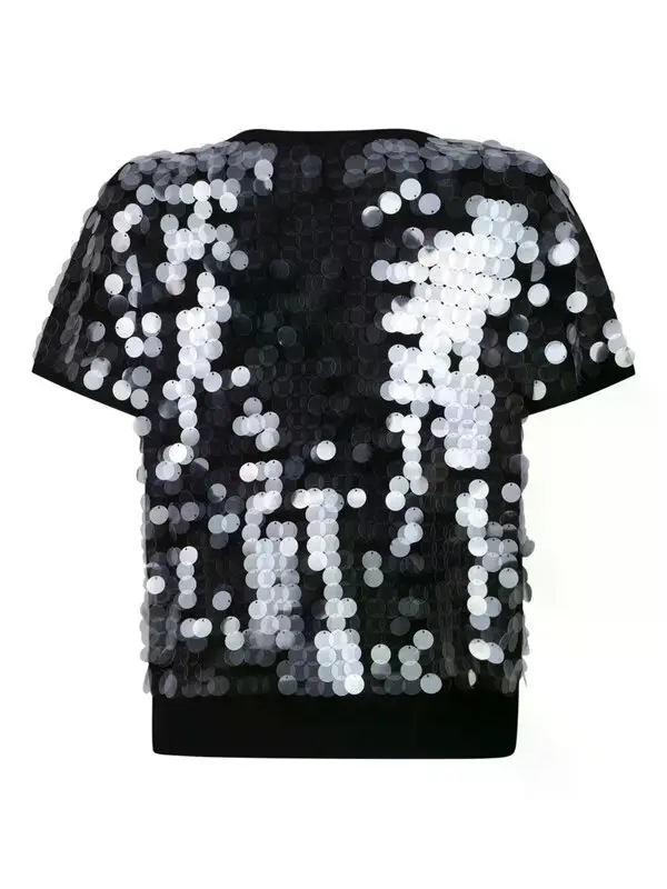 Max Mara Sequin-embellished Short-sleeve T-shirt - Black