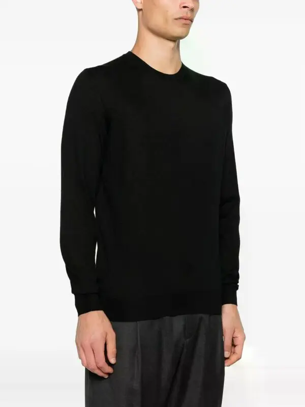 Fedeli Crew-neck Long-sleeve Top - Black