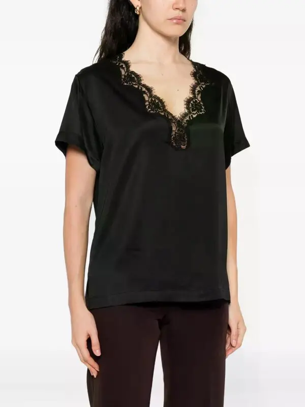ERMANNO FIRENZE Lace-insert Blouse - Black