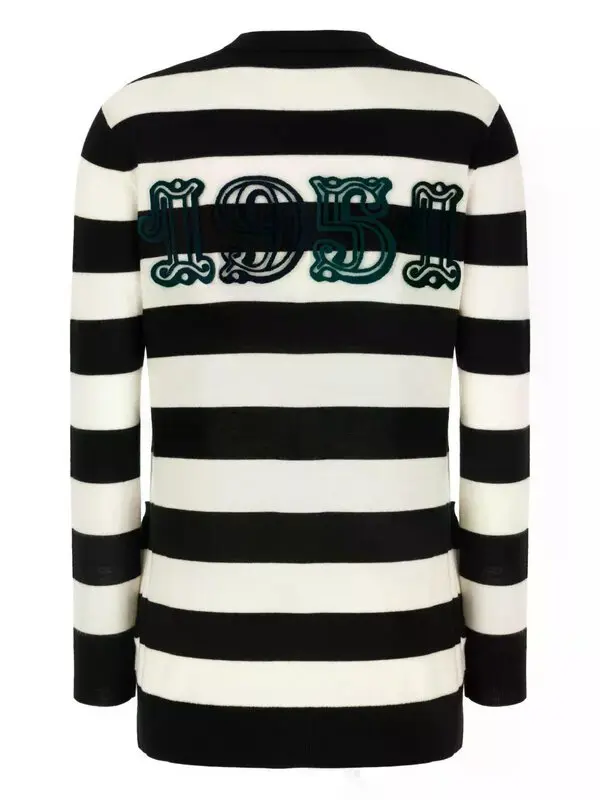 Max Mara Striped Virgin-wool Cardigan - Black