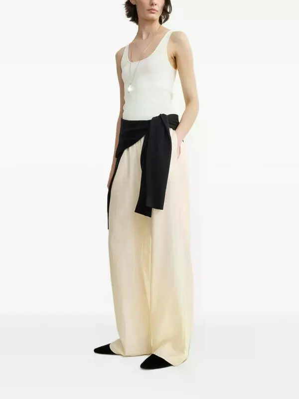 TOTEME Monogram Silk Pajama Bottoms - Black