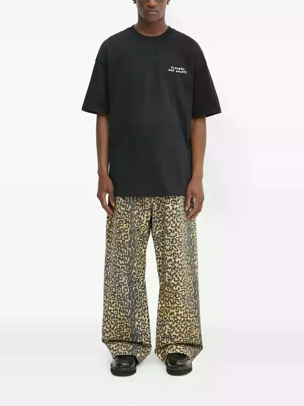 Rhude Leopard-print Wide-leg Trousers