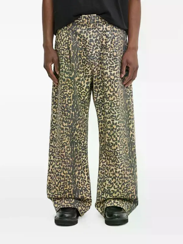 Rhude Leopard-print Wide-leg Trousers
