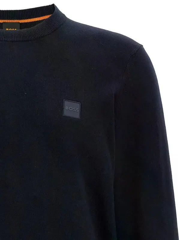 BOSS Logo-patch Crew-neck Sweater