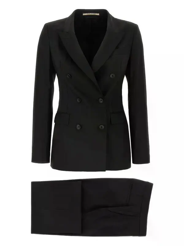 Tagliatore Double-breasted Peak-lapel Suit - Black