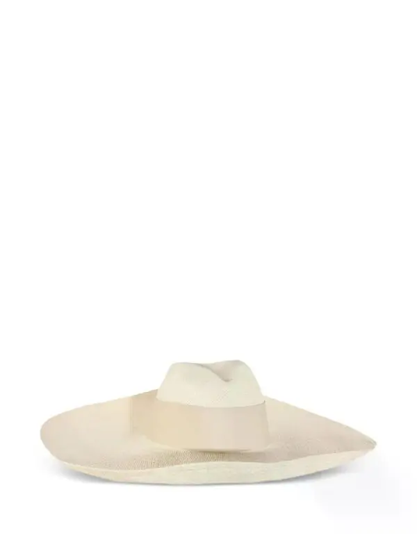 FILIPPO CATARZI Leather-band Panama Hat - Neutrals