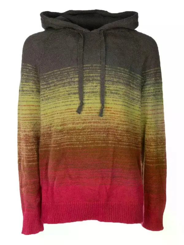 LANEUS Hooded Ombre-effect Sweater