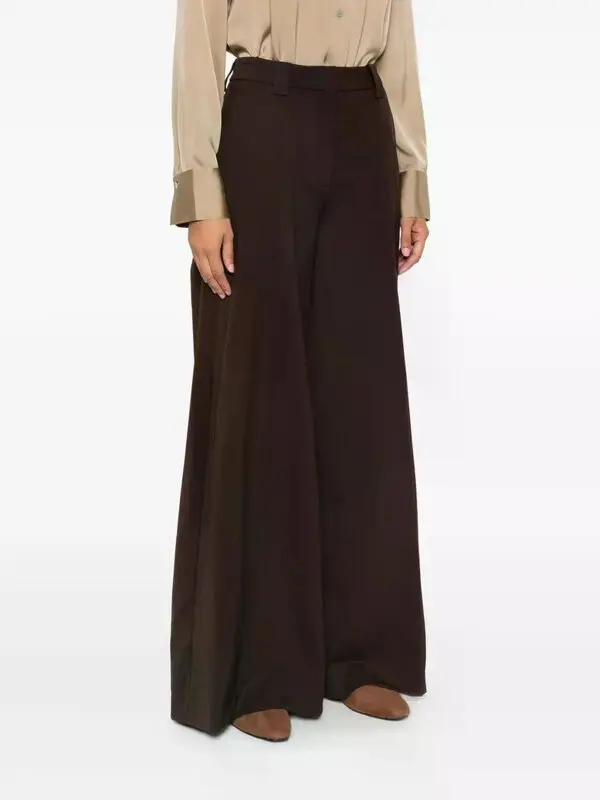 THELATEST Pleated Wide Leg Trousers - Brown