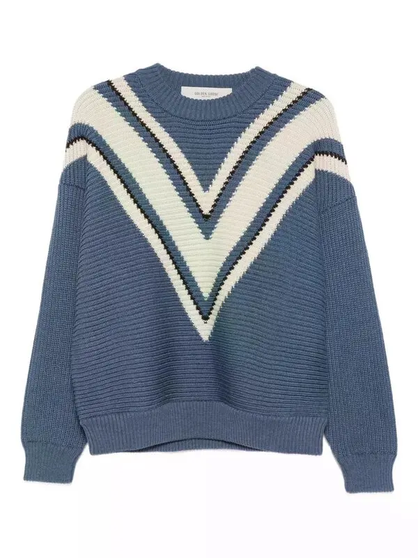 GOLDEN GOOSE Wool V-neck Sweater - Blue
