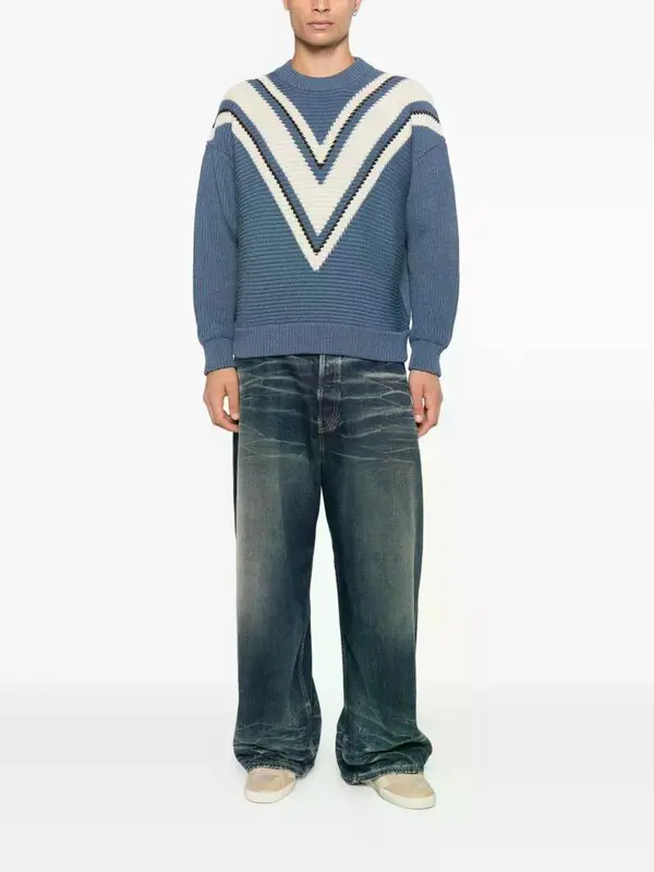 GOLDEN GOOSE Wool V-neck Sweater - Blue