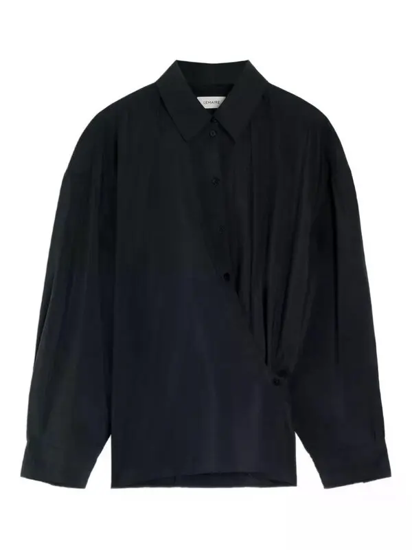 LEMAIRE Twisted Detail Long-sleeved Shirt - Black