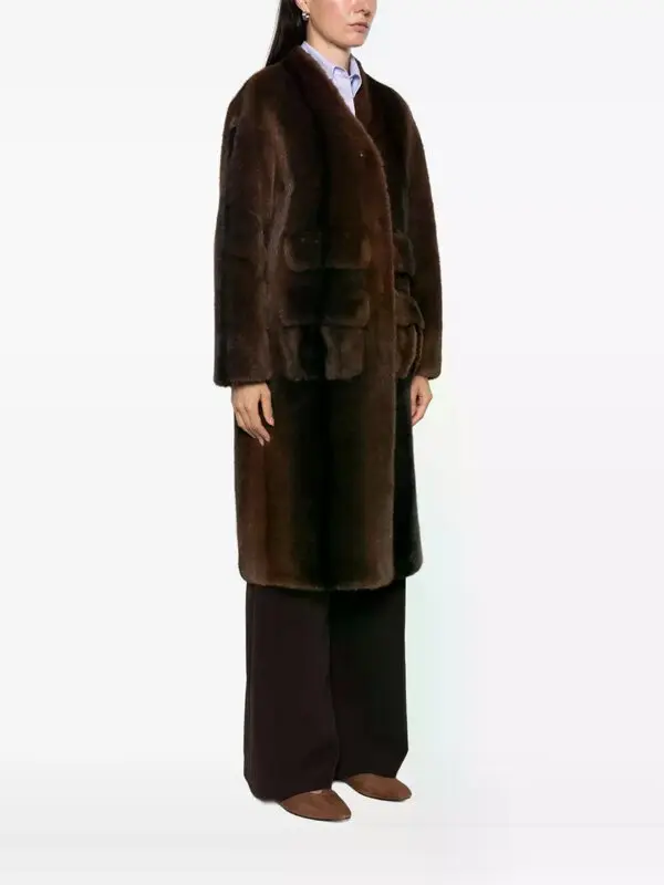 ERMANNO FIRENZE Faux-fur Coat With Flap Pockets