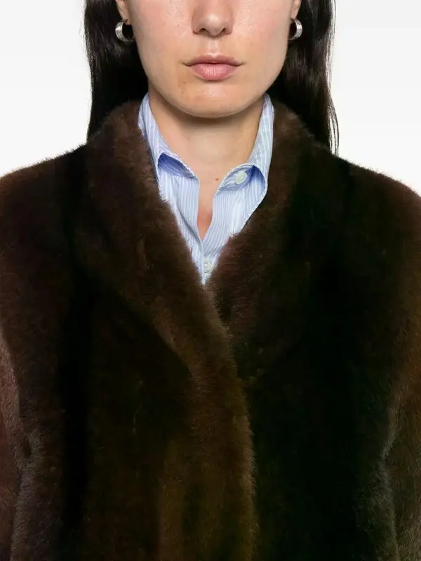 ERMANNO FIRENZE Faux-fur Coat With Flap Pockets