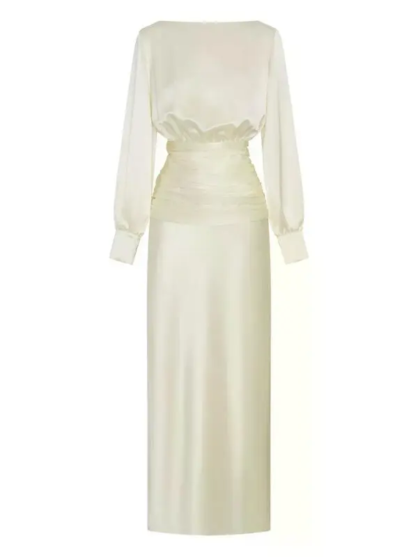 NICHOLAS Samina Open-back Gathered Dress - Neutrals
