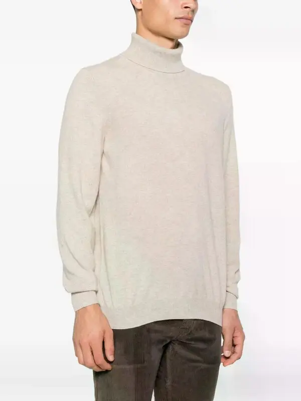 Fedeli Cashmere Roll-neck Top - Neutrals
