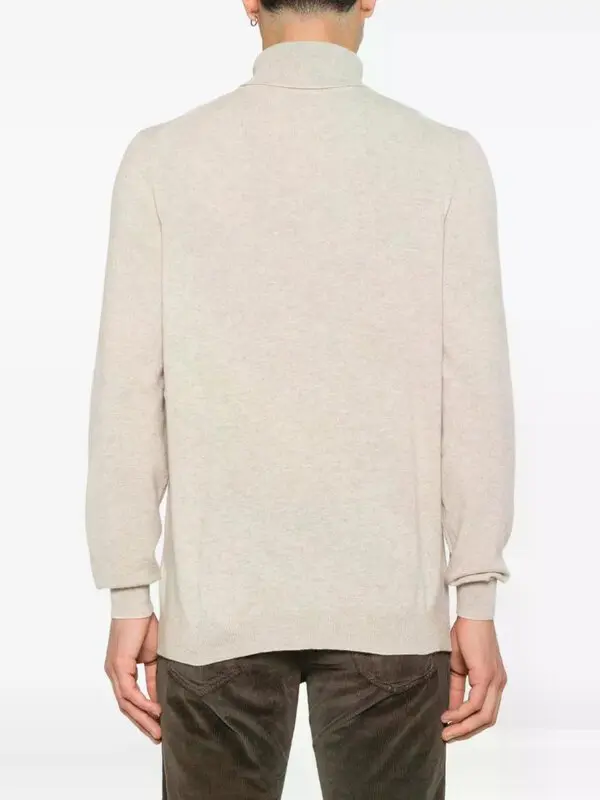 Fedeli Cashmere Roll-neck Top - Neutrals