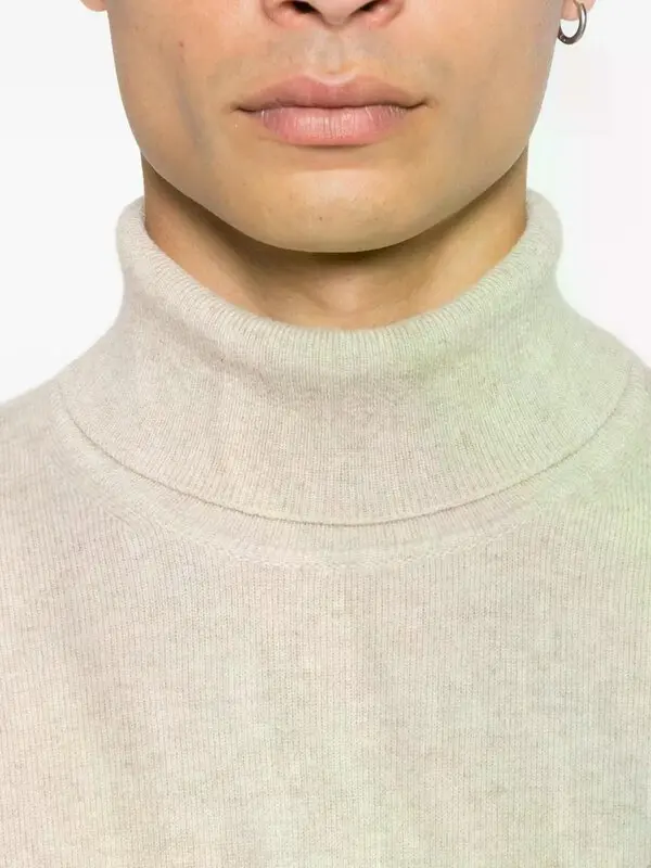 Fedeli Cashmere Roll-neck Top - Neutrals