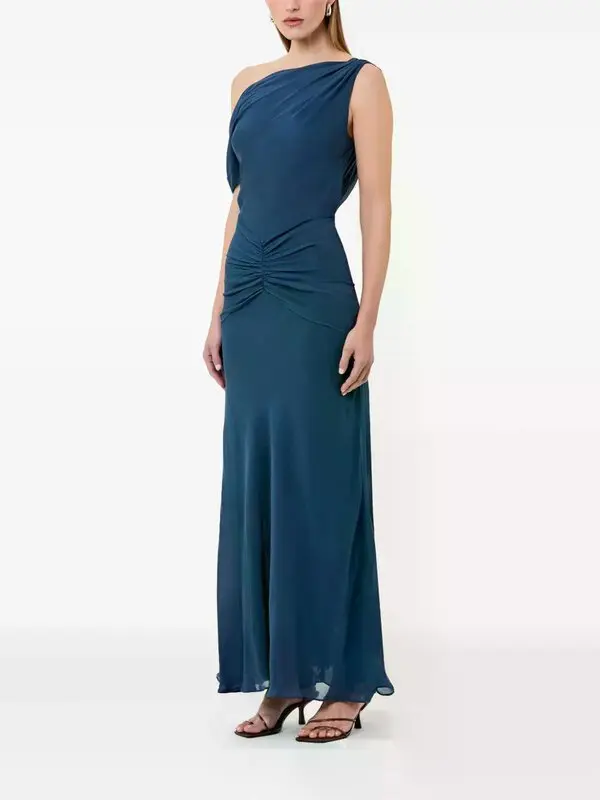 NICHOLAS Elza One-shoulder Draped Midi Dress - Blue