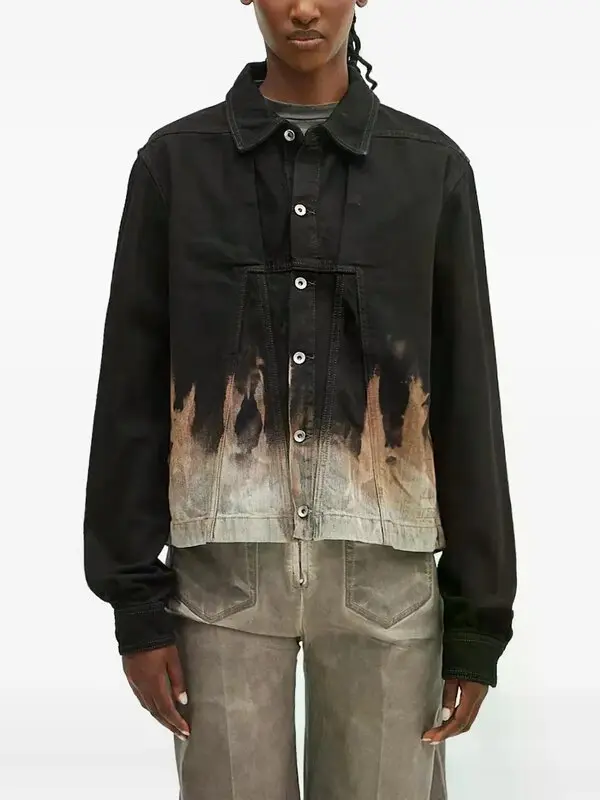 Rick Owens Flame-print Denim Jacket