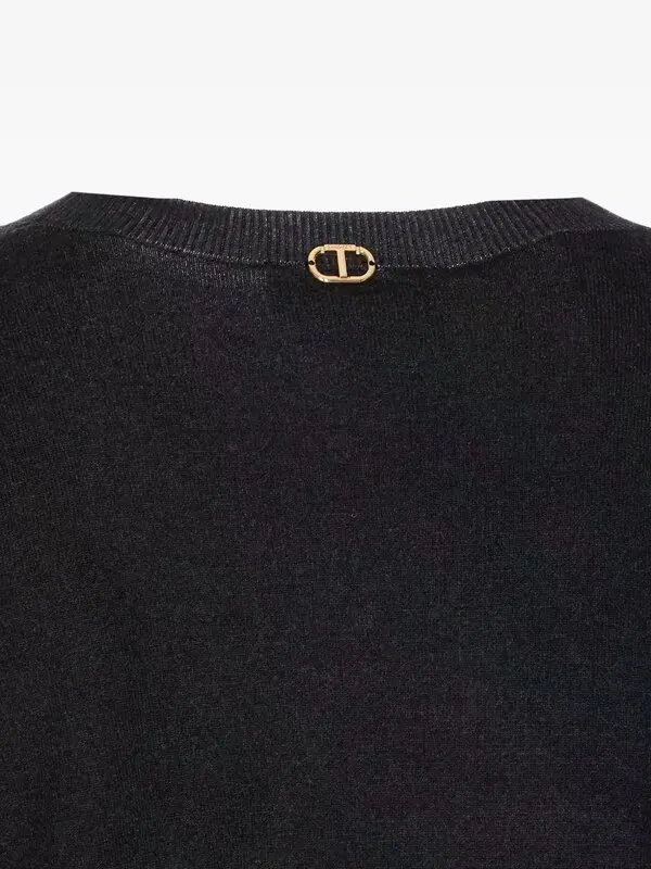 TWINSET Sleeve-detail Crew-neck Sweater