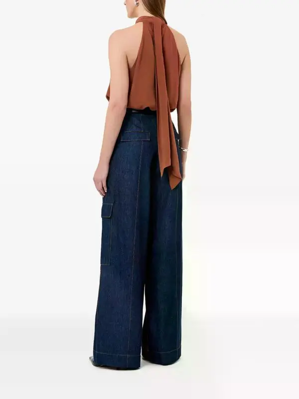 NICHOLAS Sumira Neck-tie Top - Brown