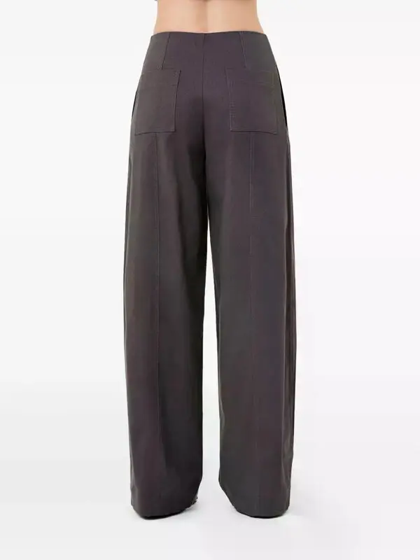 NICHOLAS Amalia Zip-detail Trousers - Brown