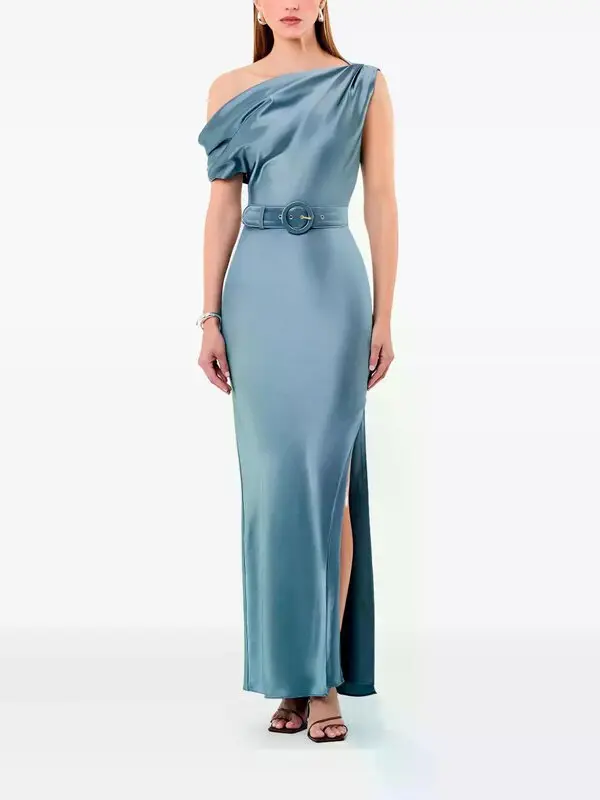 NICHOLAS Eartha One-shoulder Belted Midi Dress