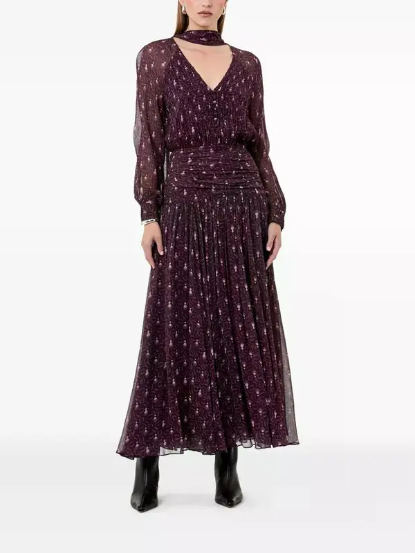 NICHOLAS Draya Floral-print Maxi Dress - Purple