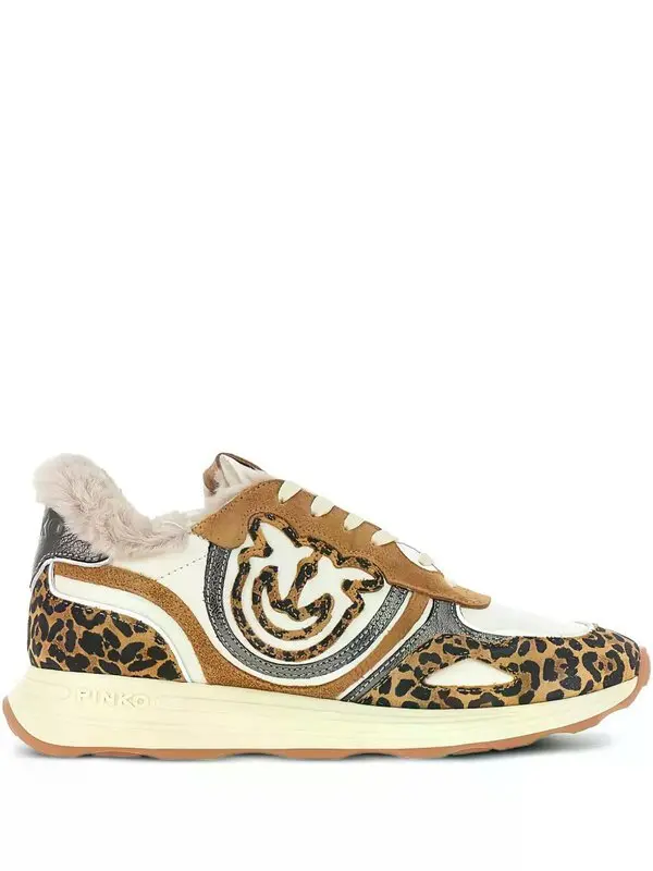 Pinko Zoe 01 Leopard-print Sneakers - Brown