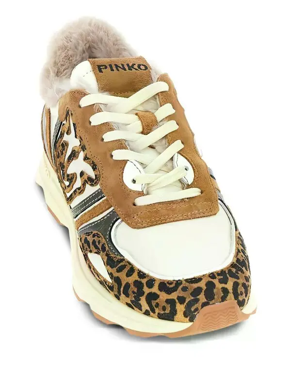 Pinko Zoe 01 Leopard-print Sneakers - Brown