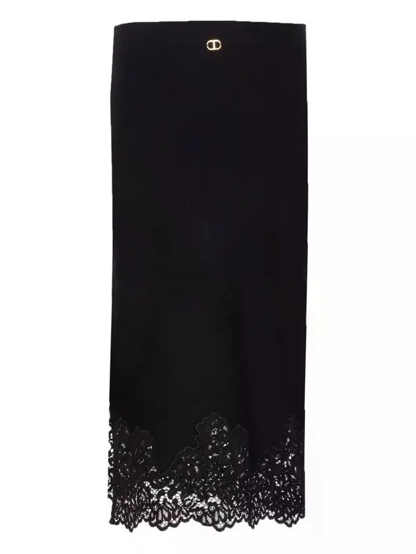 TWINSET Lace-trimmed Midi Skirt
