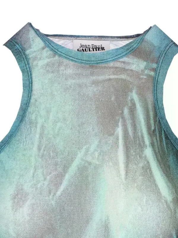 JEAN PAUL GAULTIER Mesh Water-print Bodysuit - Blue