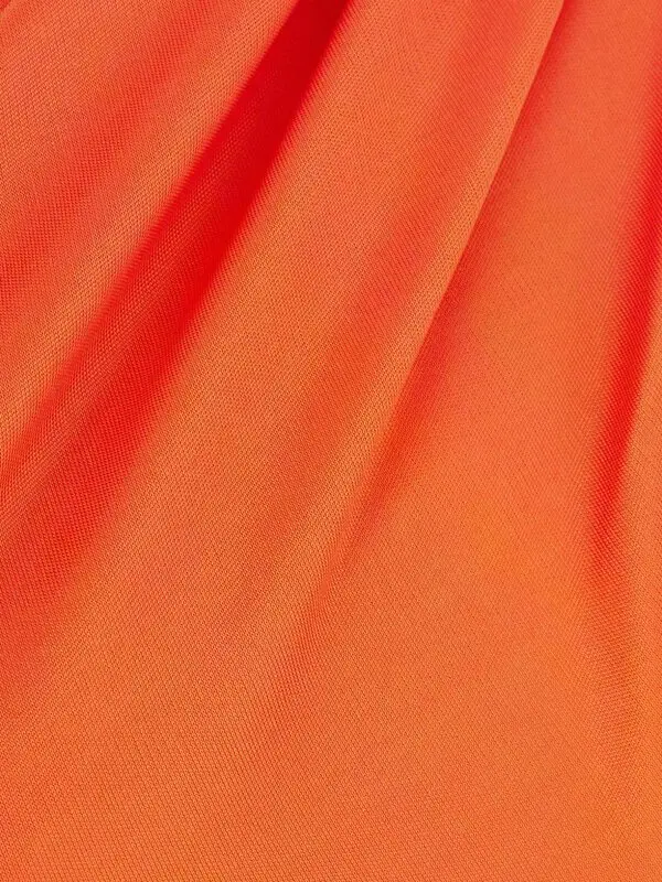 Versace One-shoulder Draped Midi Dress - Orange