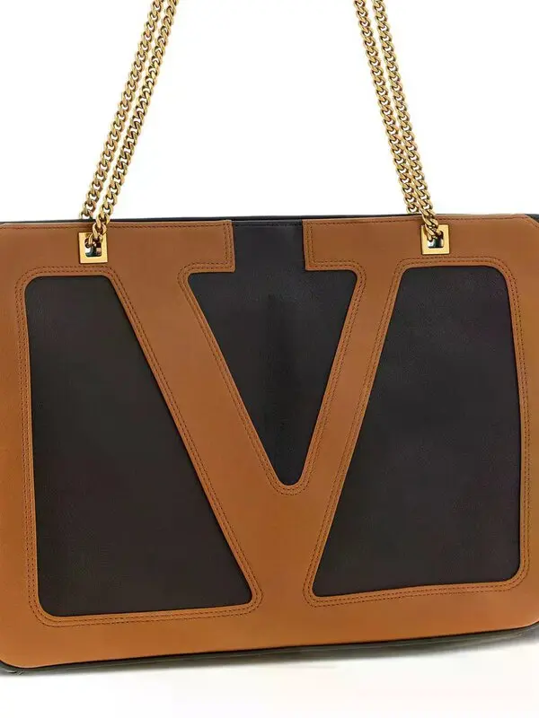 Valentino Garavani Medium Viva Superstar Chain Tote - Black
