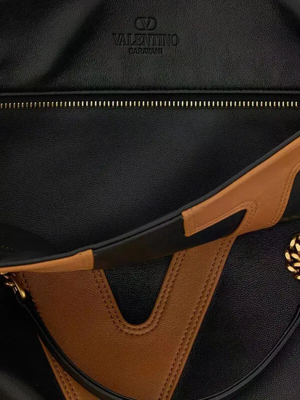 Valentino Garavani Medium Viva Superstar Chain Tote - Black