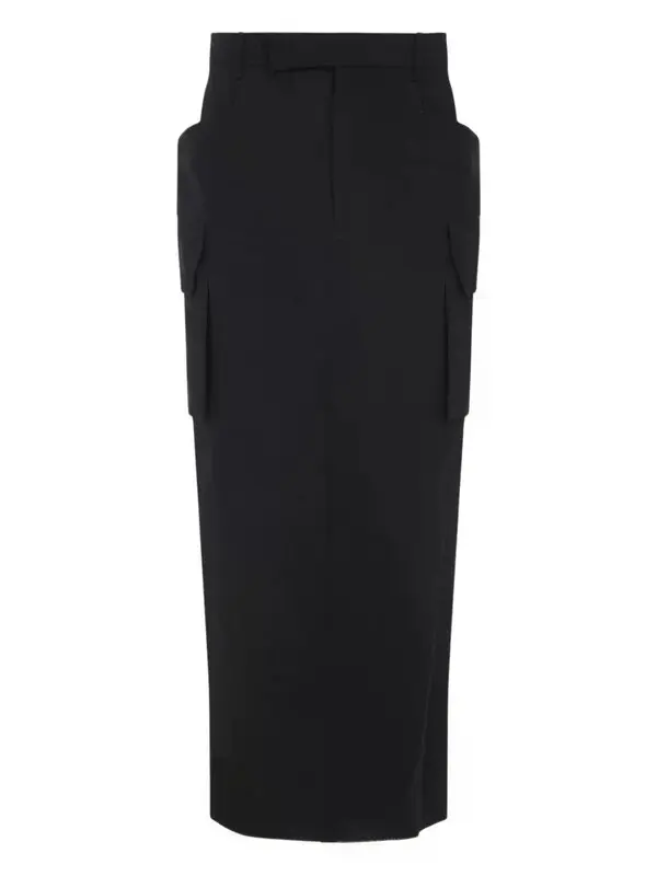 Rick Owens Cargo Pocket Wool Skirt - Black