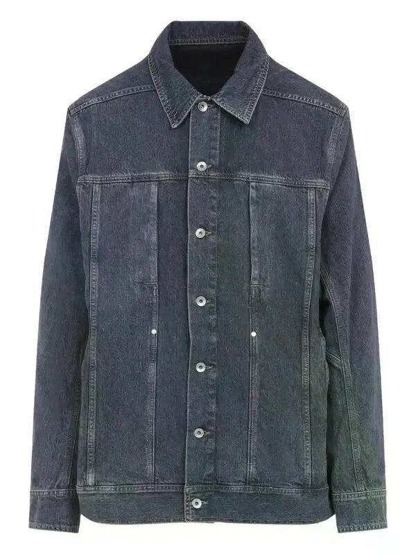 Rick Owens Button-fastening Denim Jacket - Grey