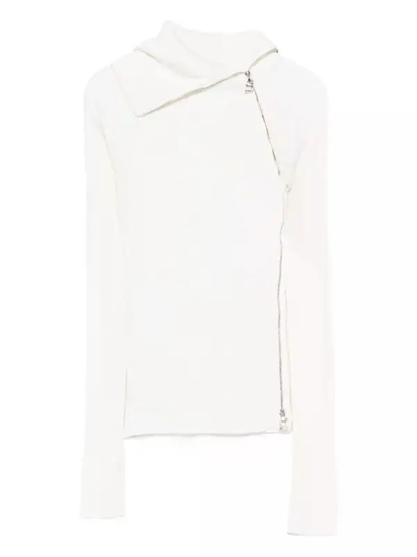 Sportmax Ribbed Zip-front Sweater - White