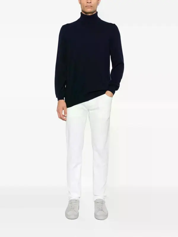 Fedeli Cashmere Roll-neck Sweater - Blue